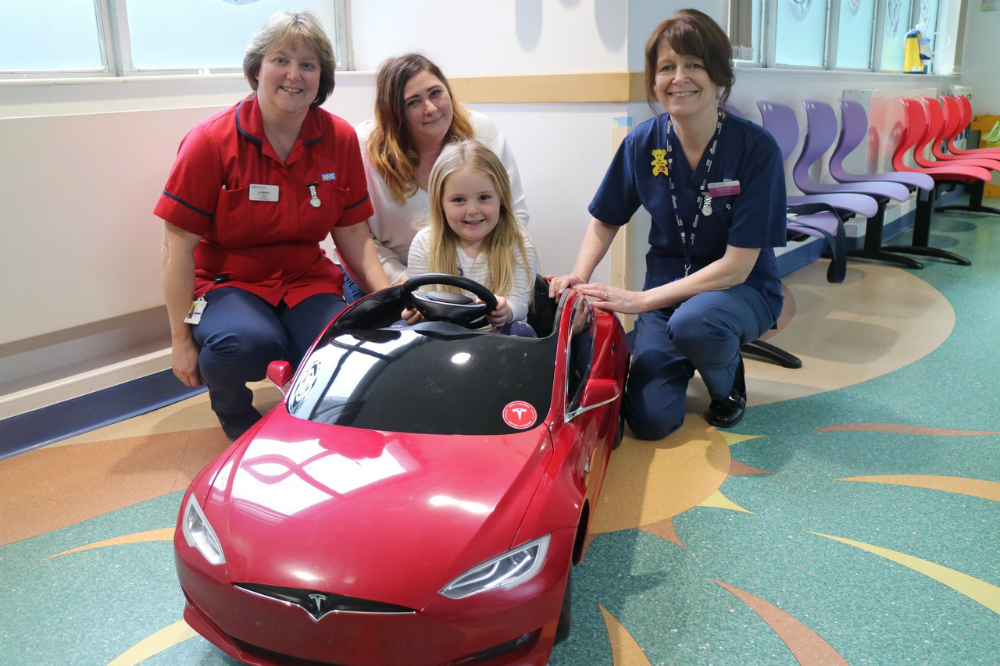 Tiny Tesla makes children’s unit less daunting at Poole Hospital