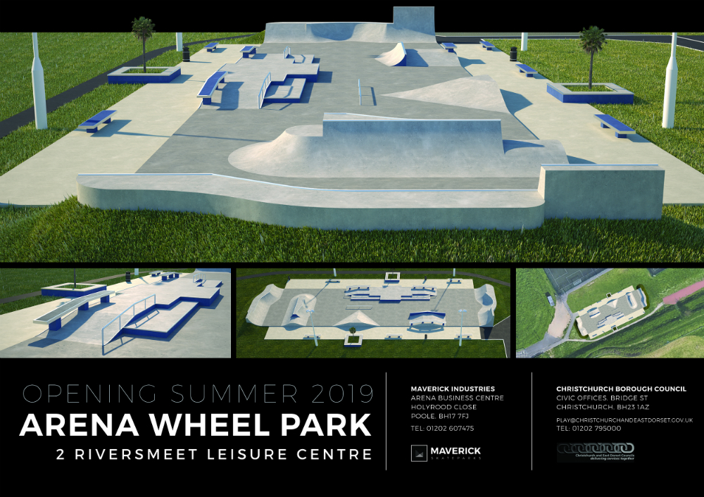 New design Skate Park in Christchurch at Two Riversmeet Leisure Centre