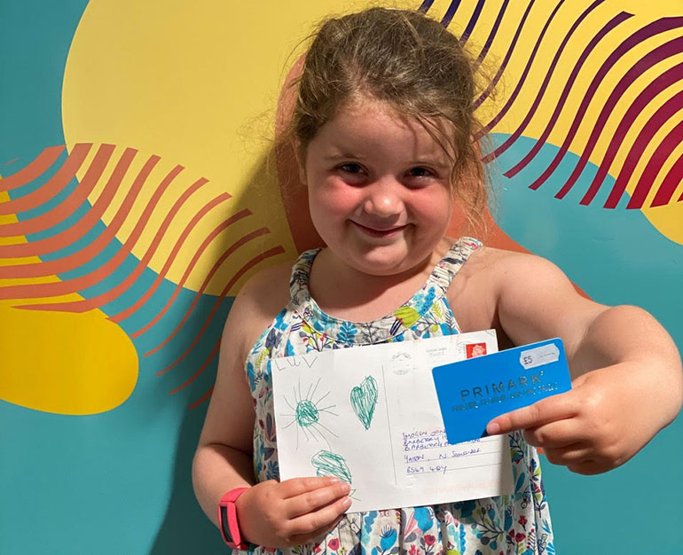 Six-year-old makes 70-mile trip to Poole to collect £5 shopping voucher