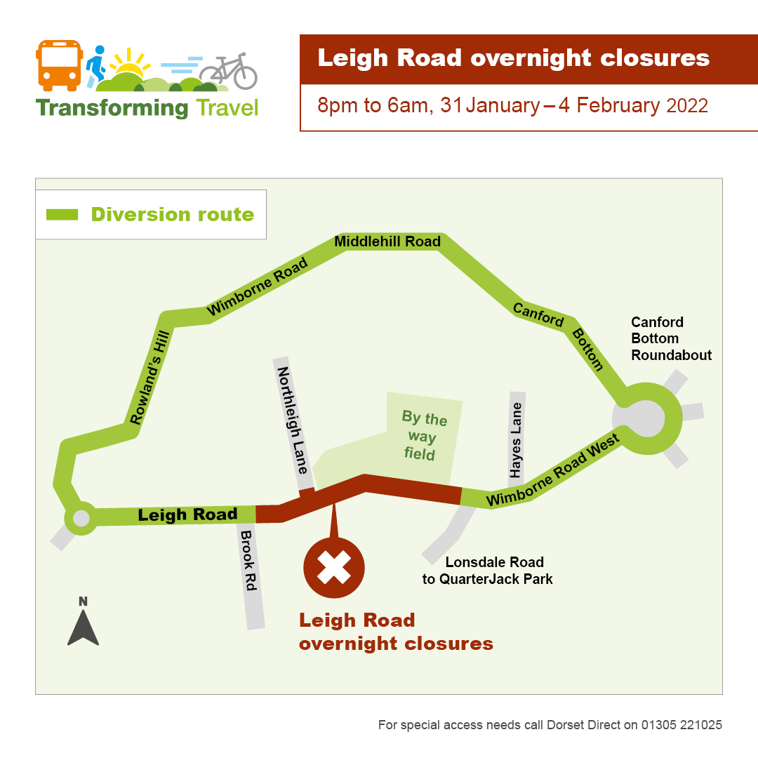Main road out of Wimborne to be closed overnight
