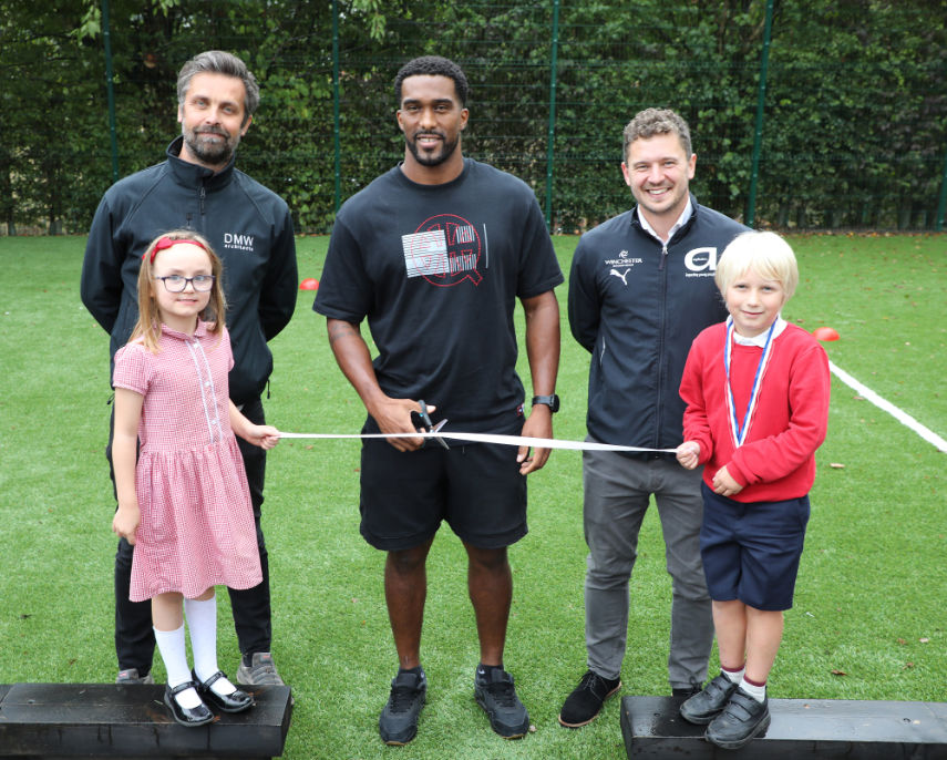 Sylvain Distin plays football at Pamphill