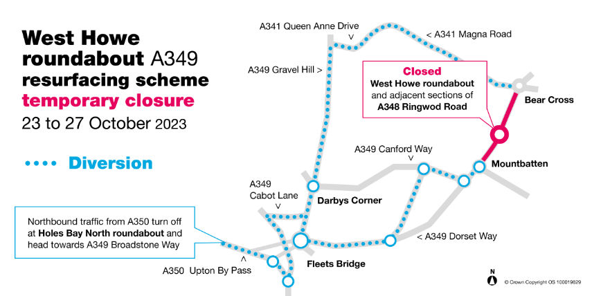 Gervis and West Howe roundabouts to be resurfaced