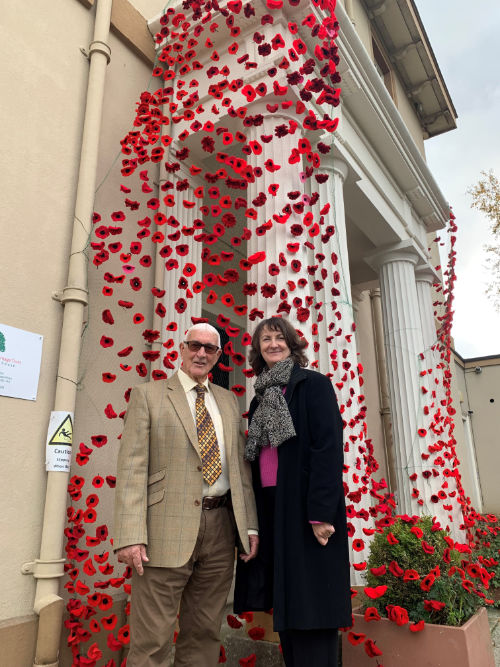Poppies cascading down Wimborne’s Allendale House