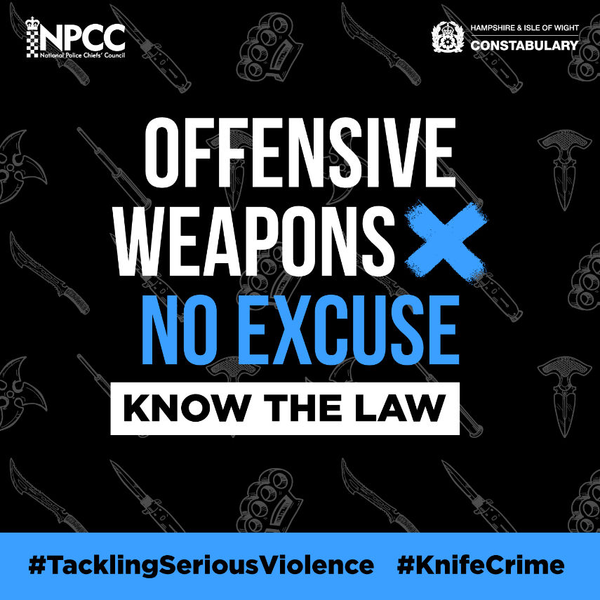 Hundreds of knives taken off Hampshire streets in one week