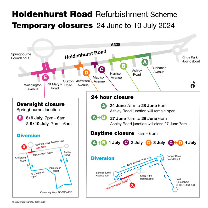 Roadworks to create diversion in Bournemouth