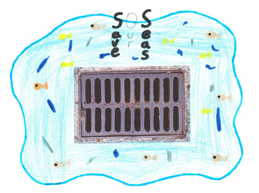 Poole and Mudeford pupils learn about ocean pollution with drain art